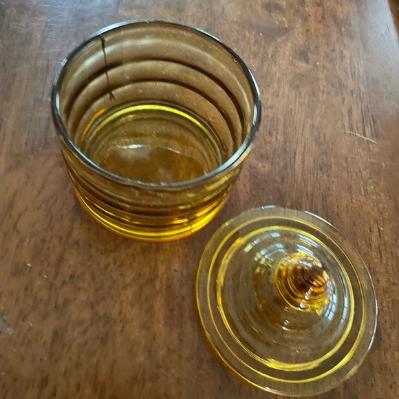Accents | Vintage Gold Glass Container With Lid 4x4 In | Poshmark